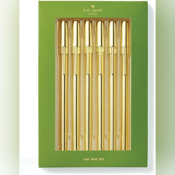 kate spade | Office | Kate Spade New York Pen Set Strike Gold Black Ink ...